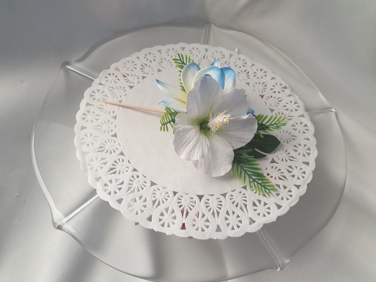 Cake Spray Tropical Hibiscus Cake Topper Artificial Frangipani - Etsy ...