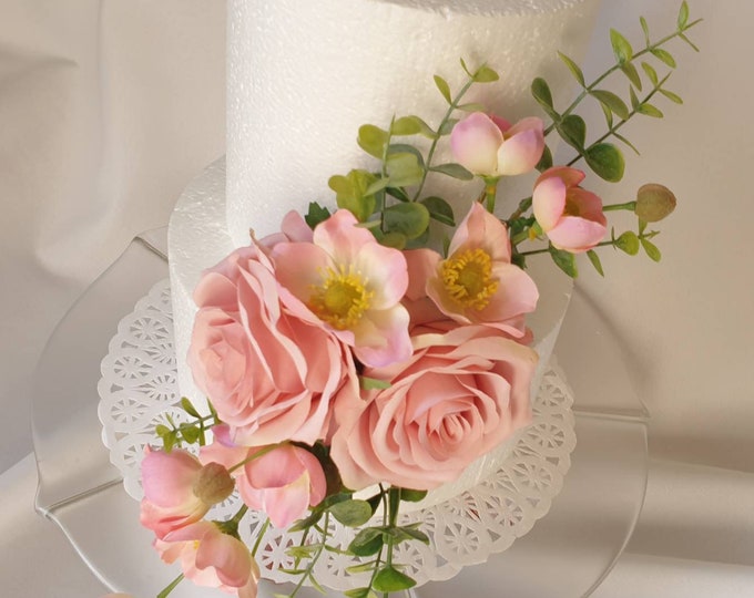 Pink Rose Cake Flower Spray - Etsy