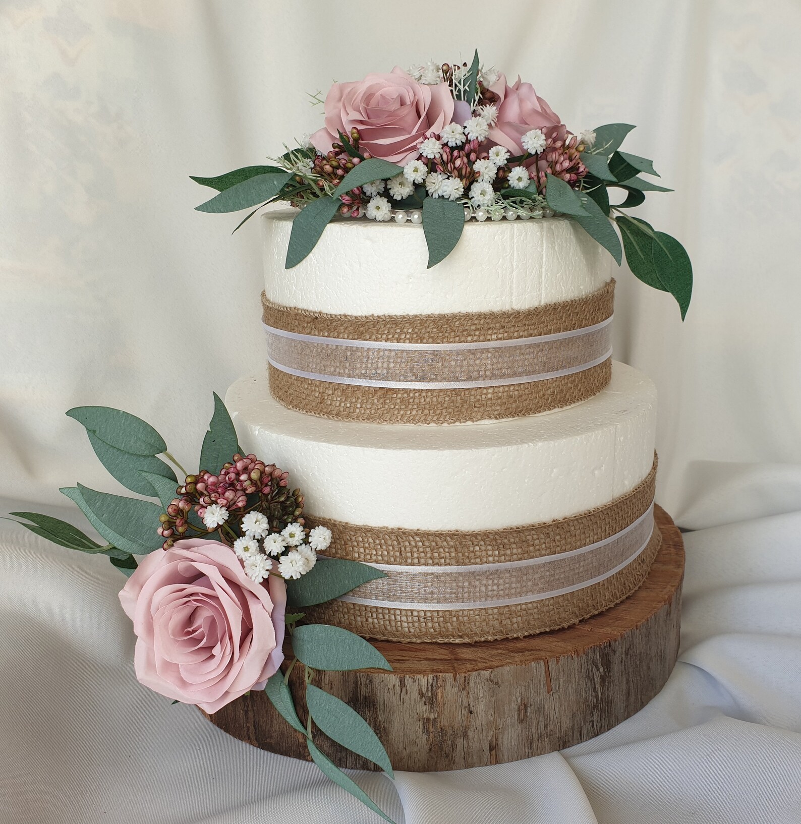 Rustic Rose Cake Topper Antique Mauve Silk Fake Flowers - Etsy