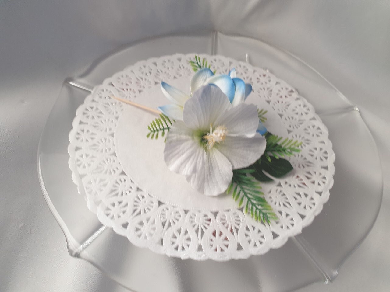 Cake Spray Tropical Hibiscus Cake Topper Artificial Frangipani - Etsy ...