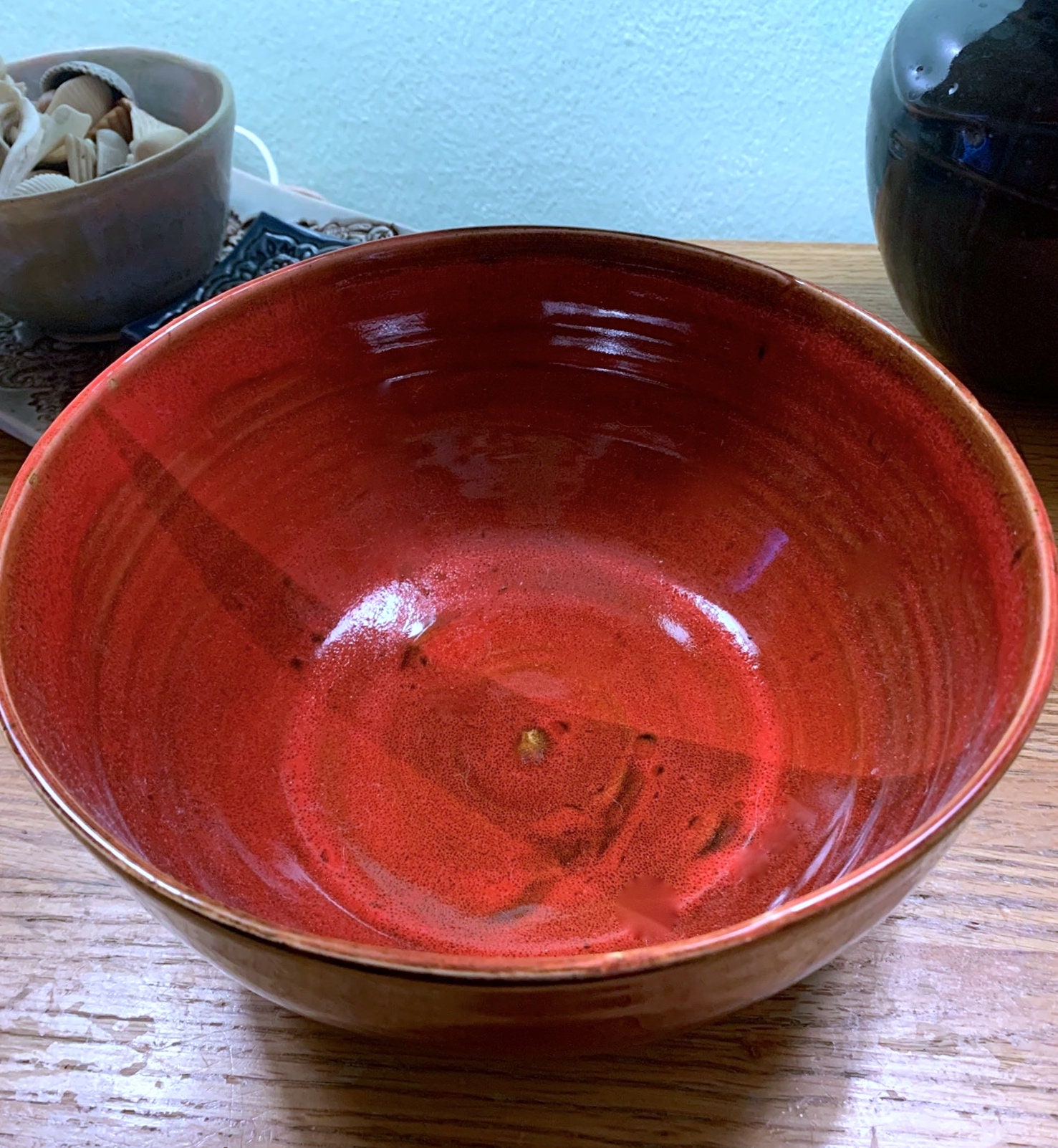 Rich Rouge Ceramic Serving Bowl