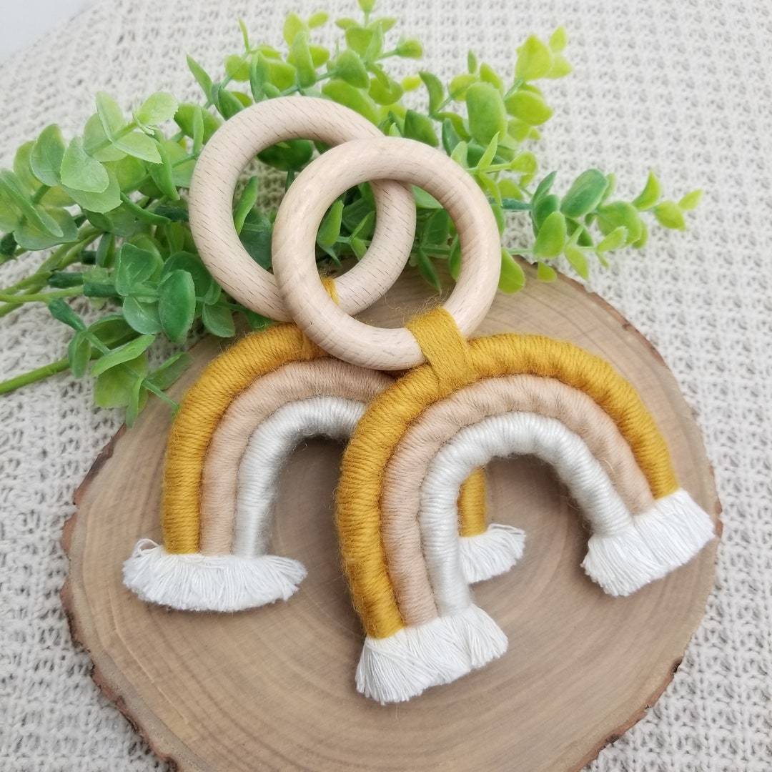 Macrame Rainbow Teether Macrame Baby Teether Baby Teether Baby Gift ...