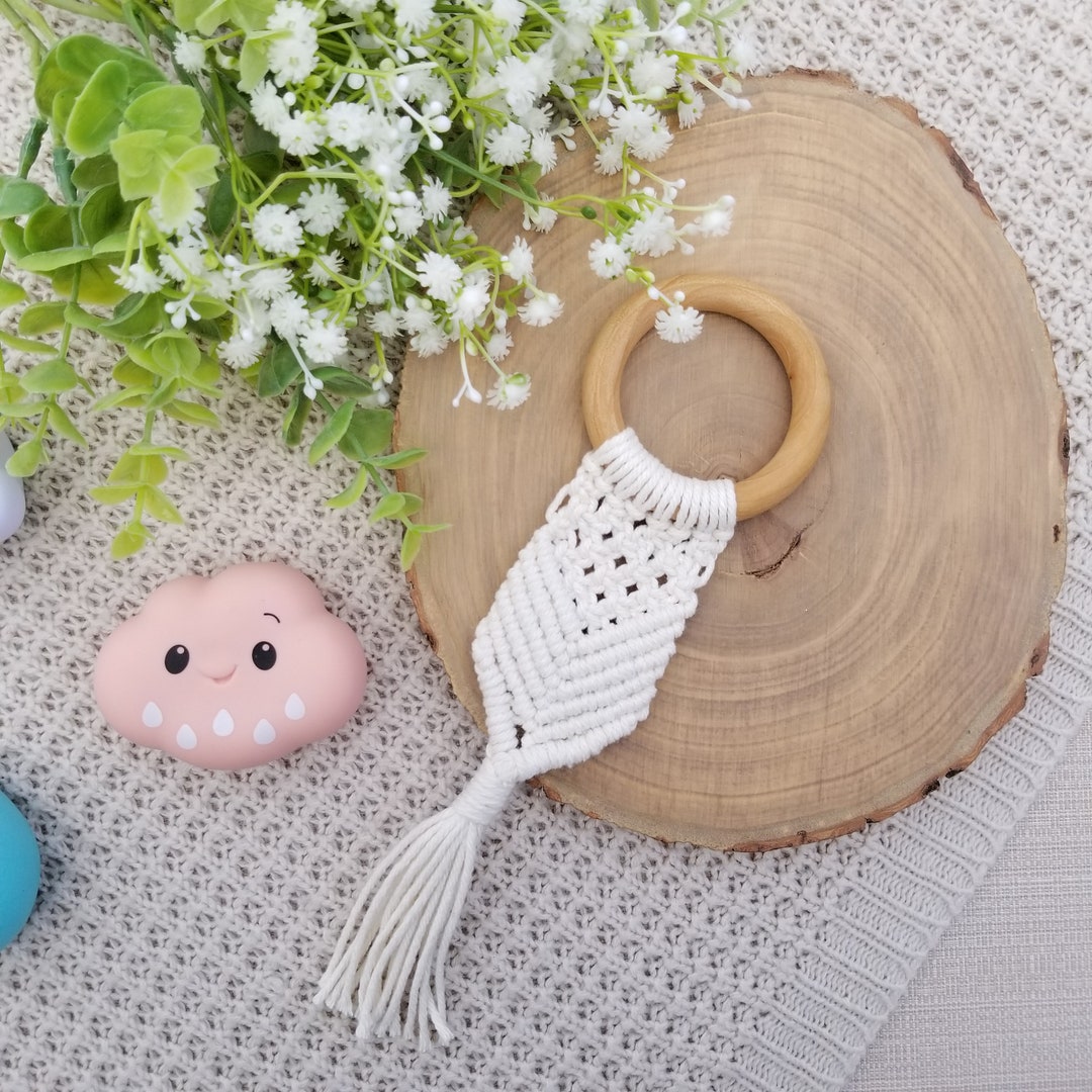Macrame Teether | Macrame Baby Teether | Baby Teether | Baby Gift ...