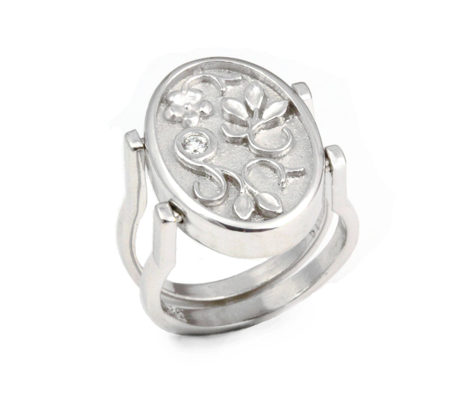 Reversible Diamond Ring, Flip Ring, Diamond and Sapphire Ring, Vintage ...