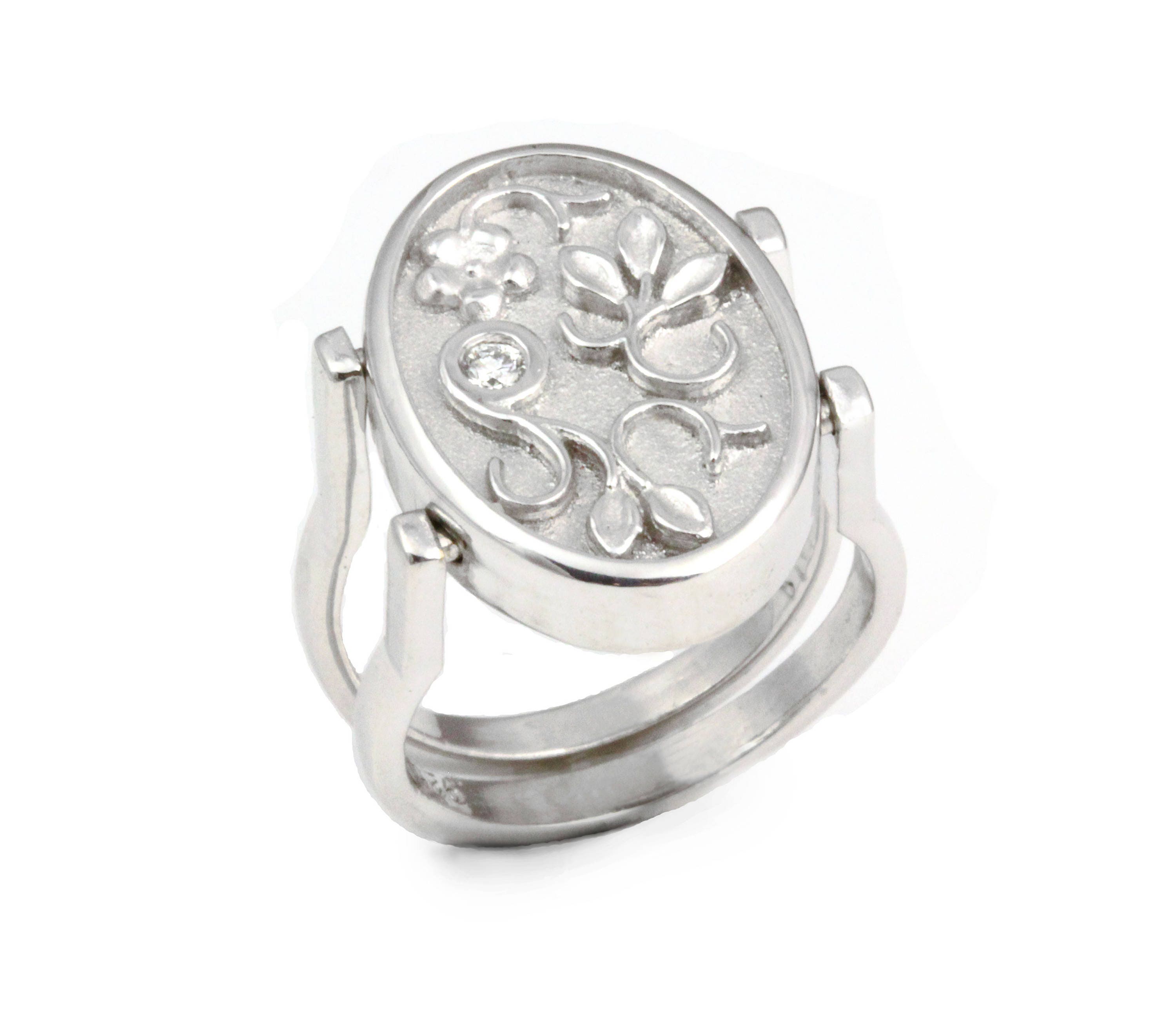 Reversible Diamond Ring, Flip Ring, Diamond and Sapphire Ring, Vintage ...