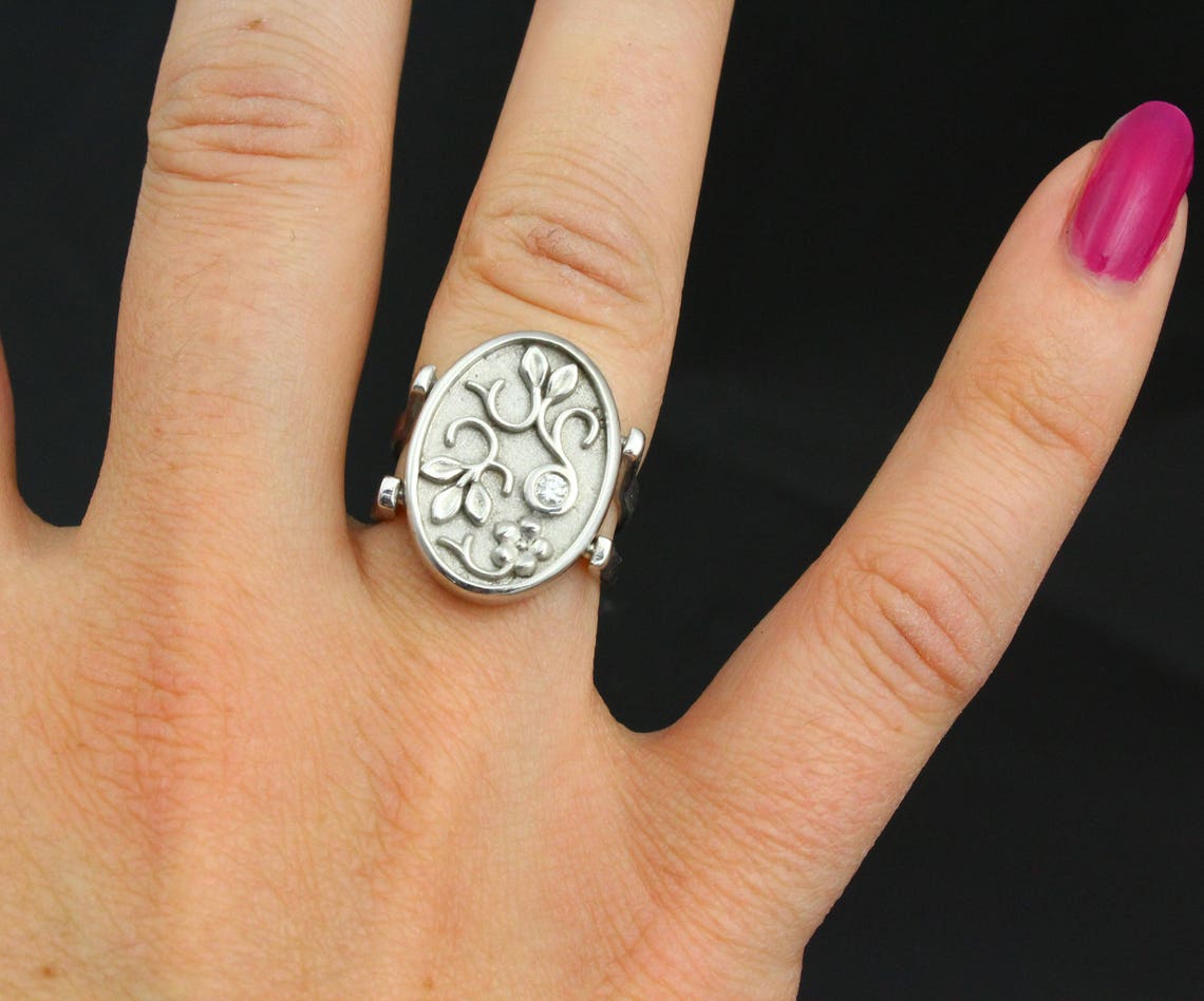 Reversible Diamond Ring, Flip Ring, Diamond and Sapphire Ring, Vintage ...