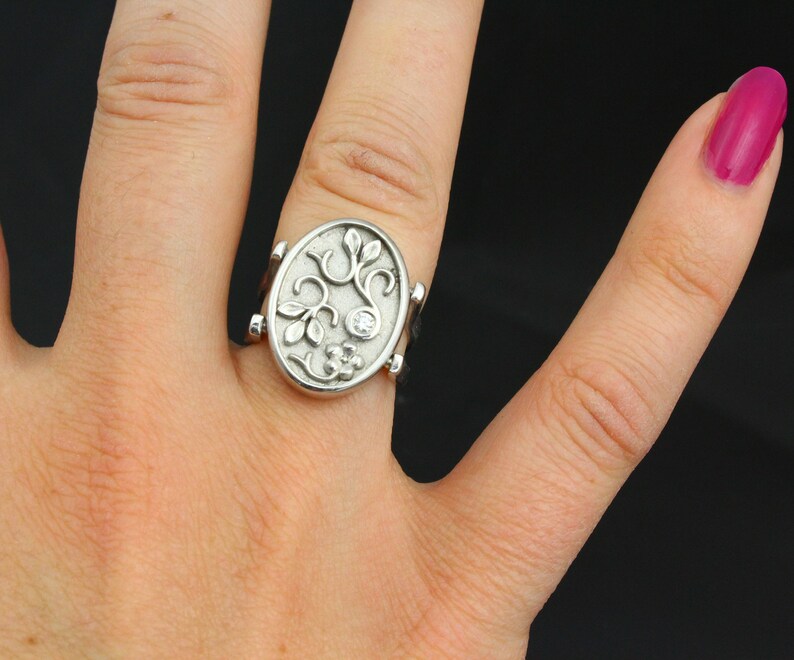 Reversible Diamond Ring, Flip Ring, Diamond and Sapphire Ring, Vintage ...