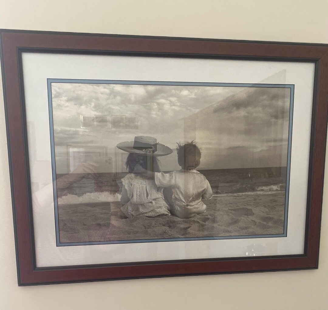 Betsy Cameron “two Children on the Beach” Framed and Double Matted ...