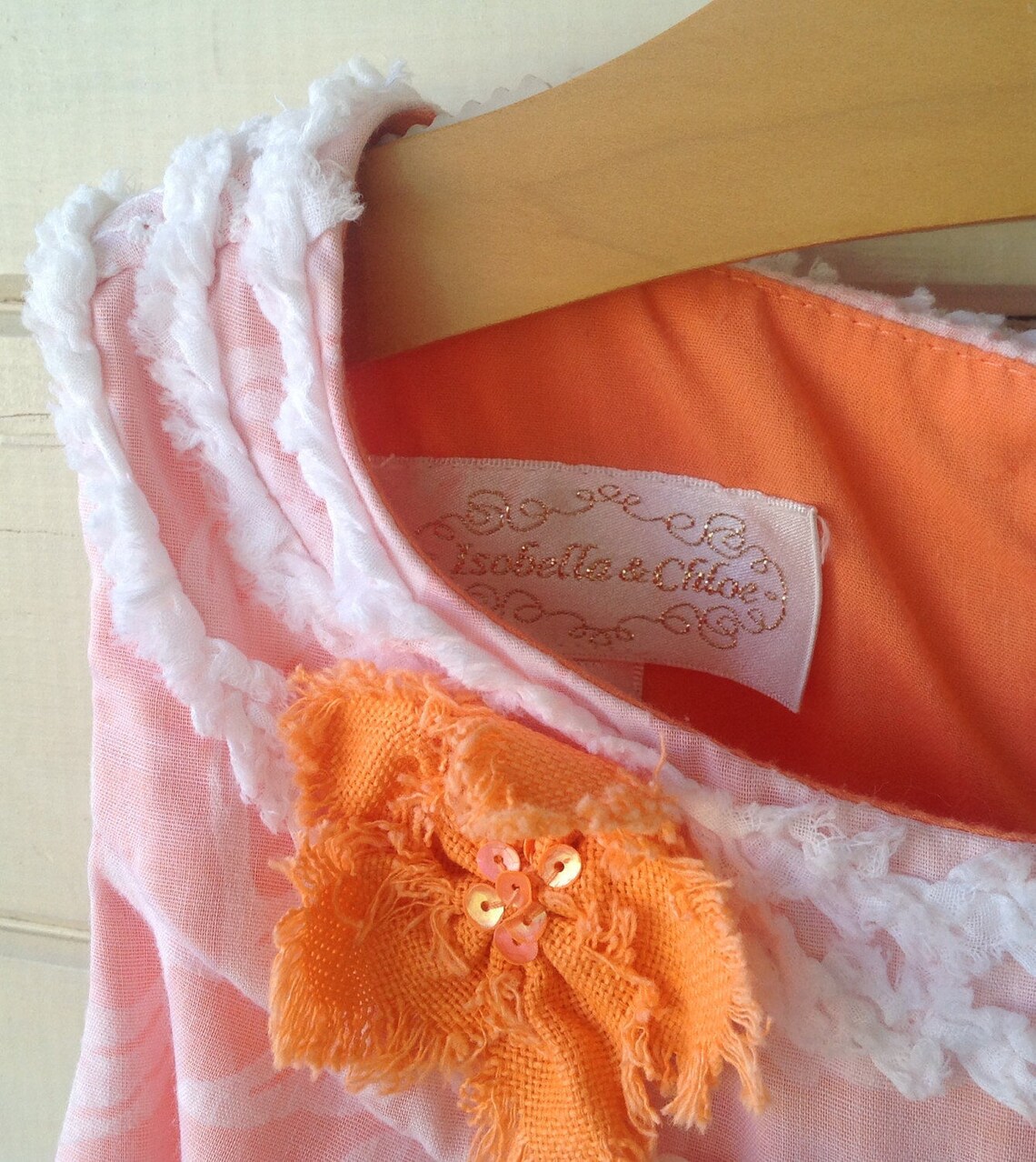 Girls Upcycled Vintage and Retro Look Dress Size 7 With White Floral ...