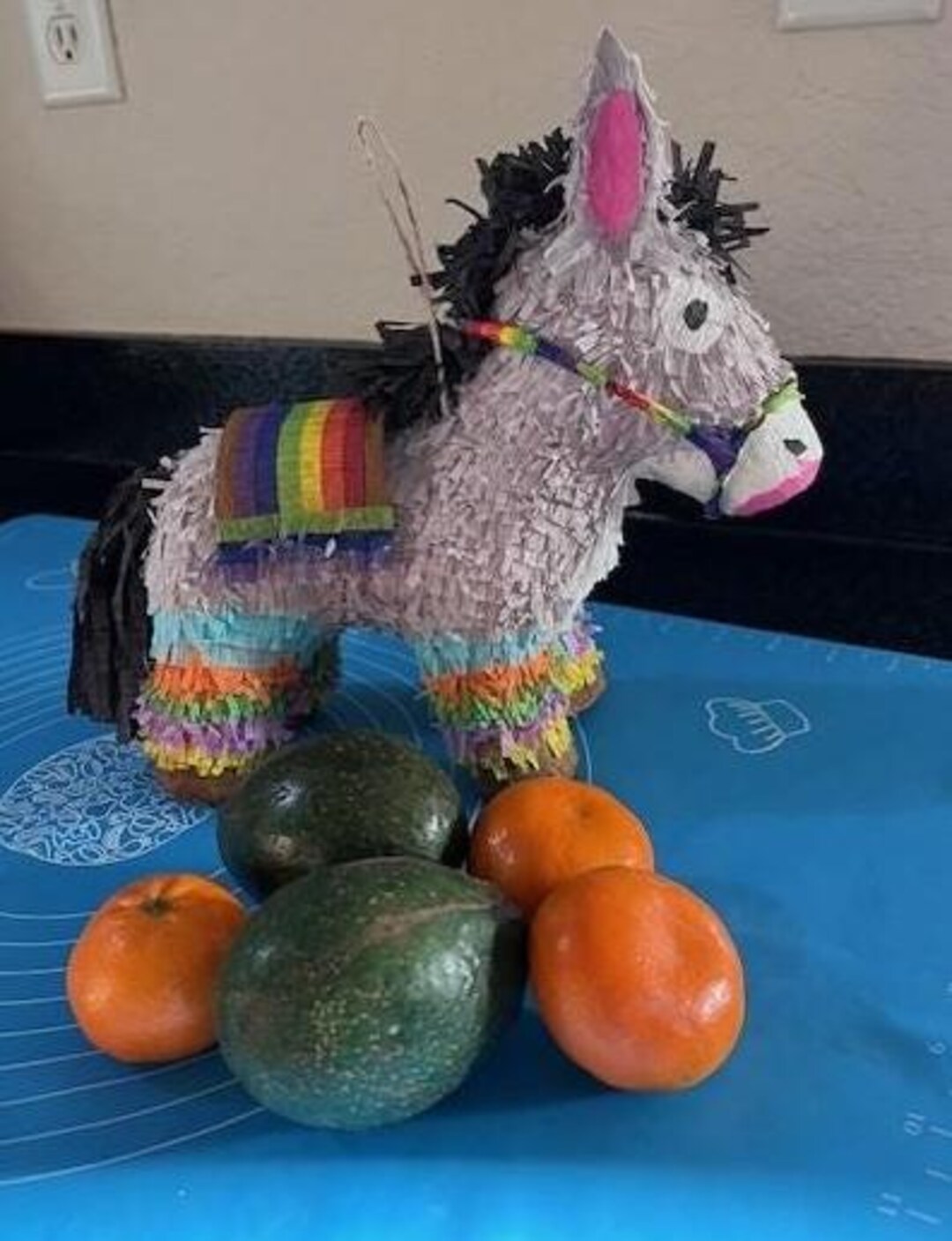 Cute Mini Donkey Piñata, Hand Made, Multicolor Body, Festive Ornaments ...
