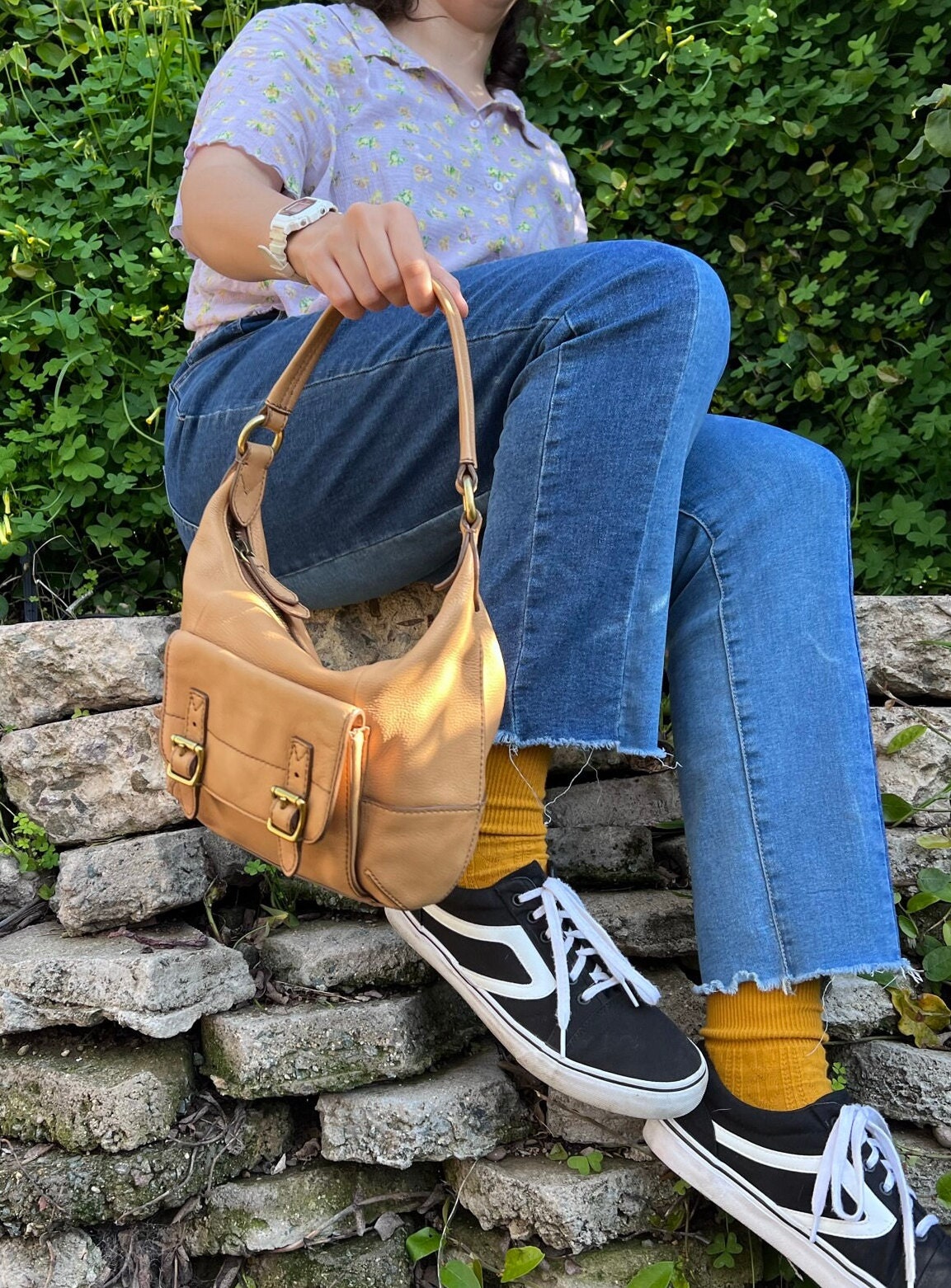 Light Brown Leather Handbag Fossil Brand Etsy