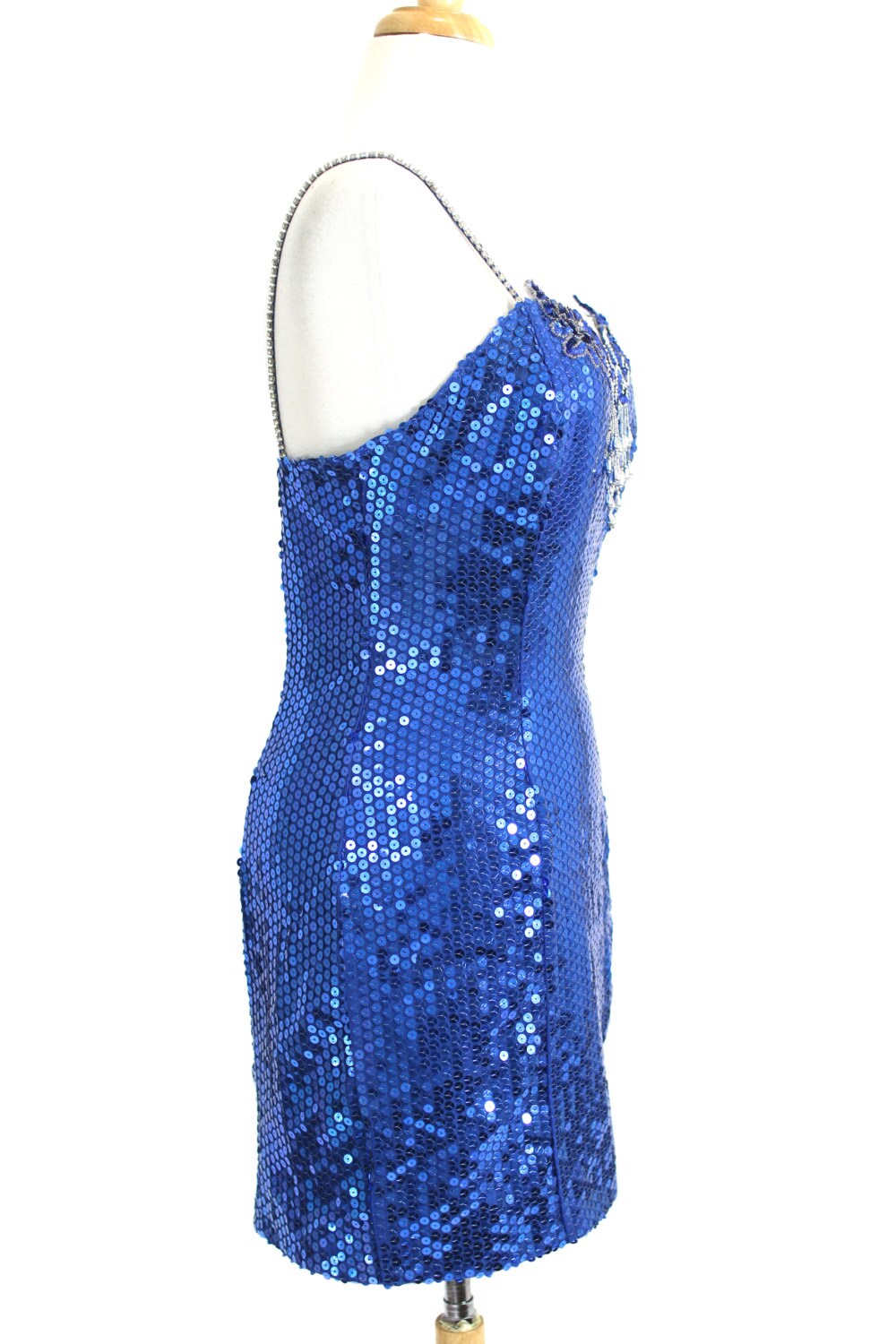 Sequin Dress Blue Short Party Fitted - Etsy