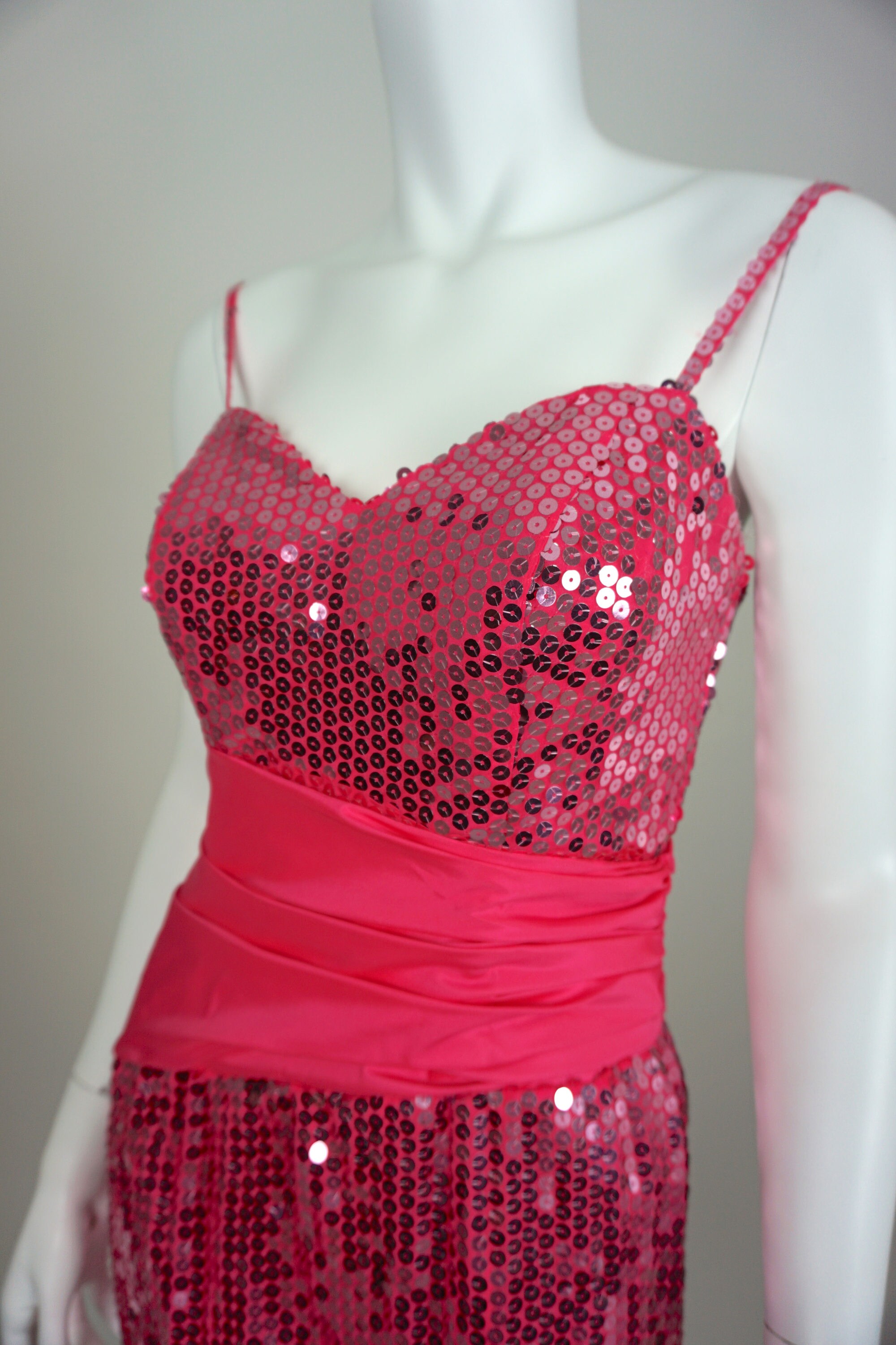 Vintage Sequin Dress Pink Alyce Designs Size 8 Knee Length Cocktail ...