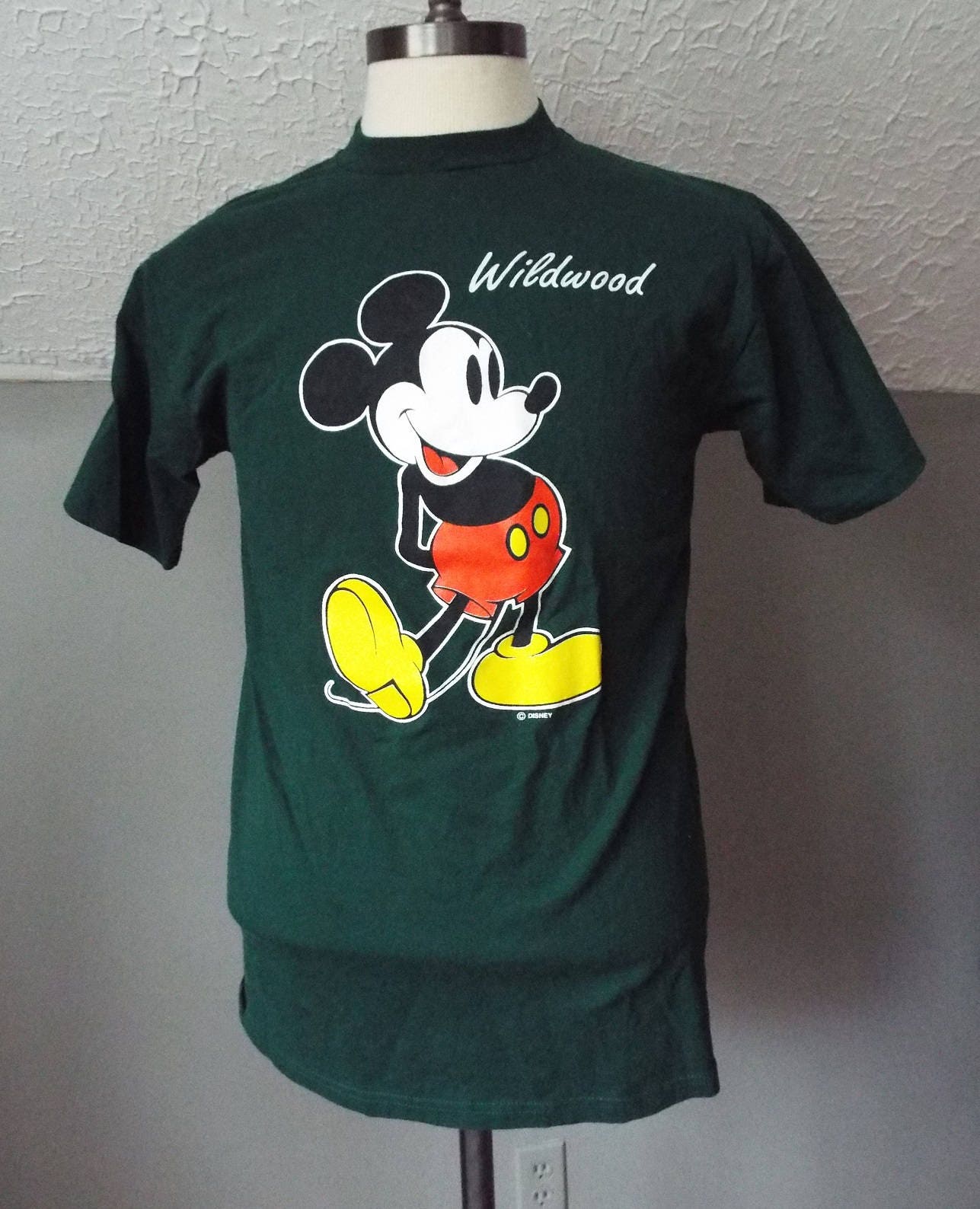 Vintage Short Sleeve Green Mickey Mouse Wildwood T Shirt by Velva Sheen ...