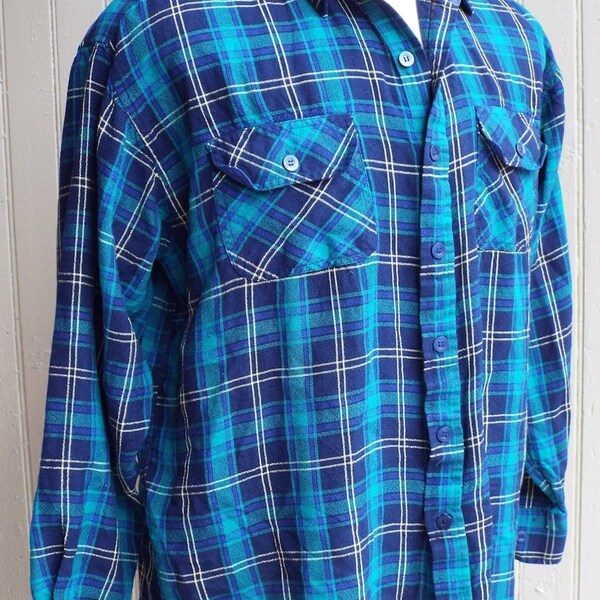 Royal Blue Plaid Shirt - Etsy