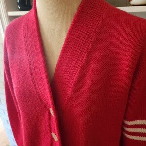 Vintage Long Sleeve Red Cardigan Sweater by Origiknits - Etsy