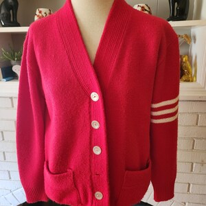 Vintage Long Sleeve Red Cardigan Sweater by Origiknits - Etsy