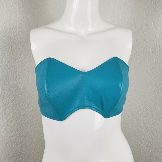 Turquoise blue leather vintage - Gem