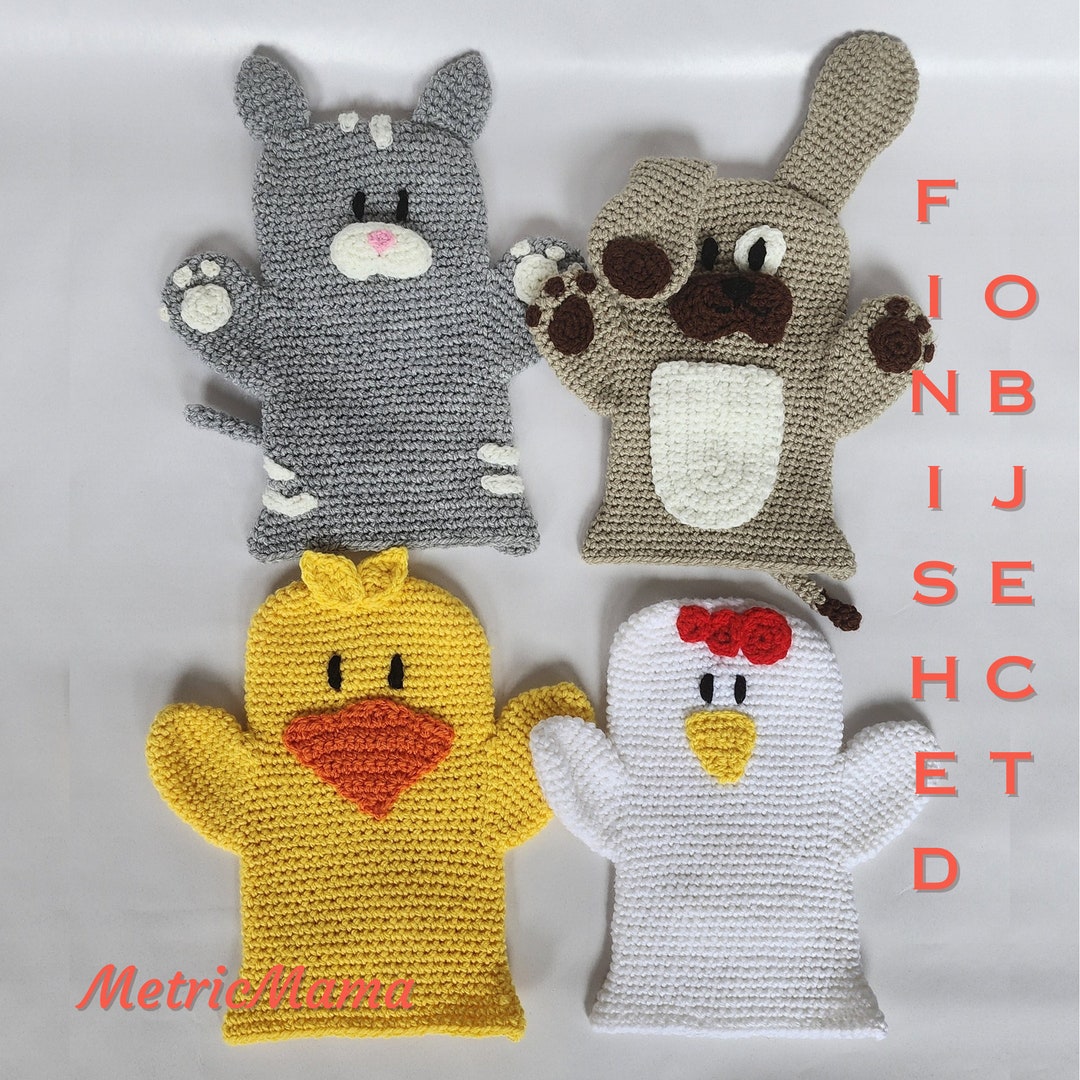 Crochet Hand Puppets Finished Object Cat, Dog, Chicken, Duck - Etsy