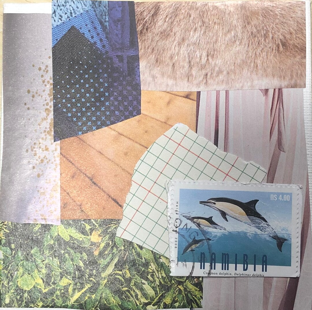 Original Collage Art "namibian Dolphins" - Etsy