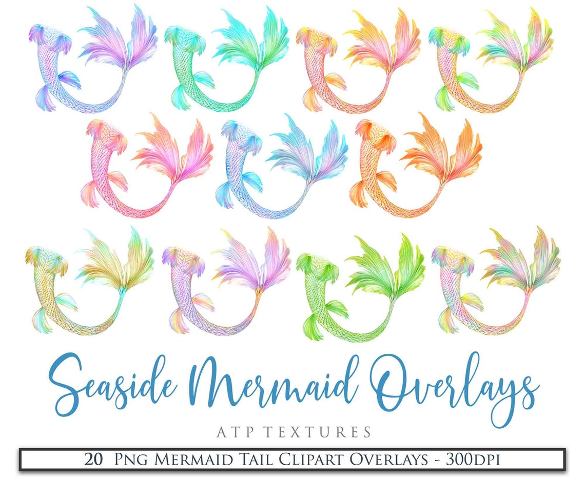 MERMAID TAIL Png Overlays SEASIDE Photo Overlay Fantasy - Etsy