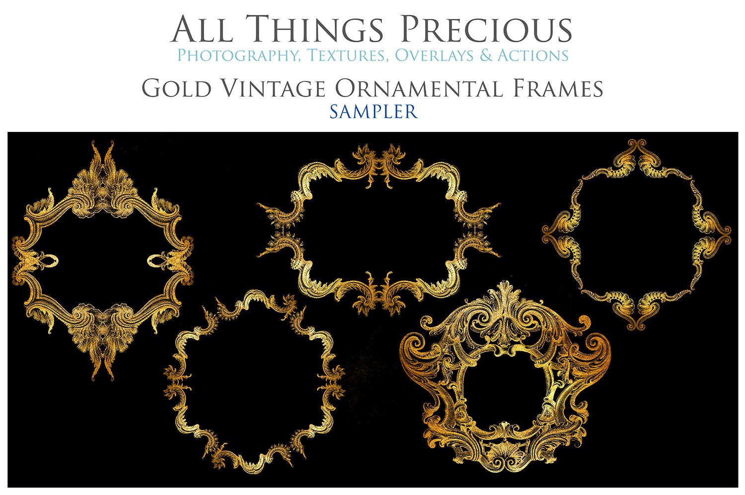 25 CLIPART GOLD FRAMES for Scrapbooking Ornamental | Etsy