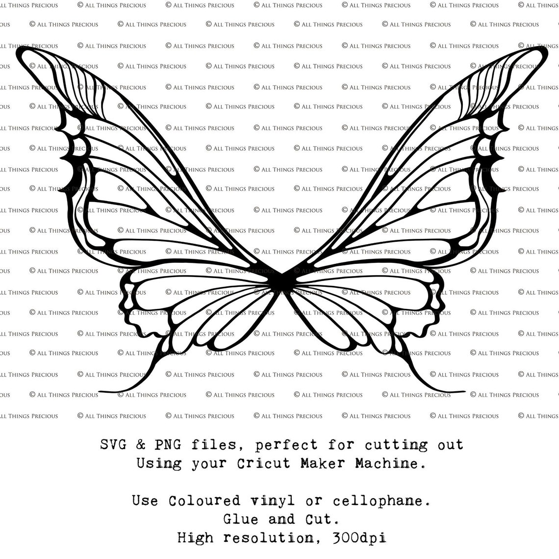 SVG Fairy WINGS No. 74 - for Cricut Maker / Costume, Cosplay Wings ...