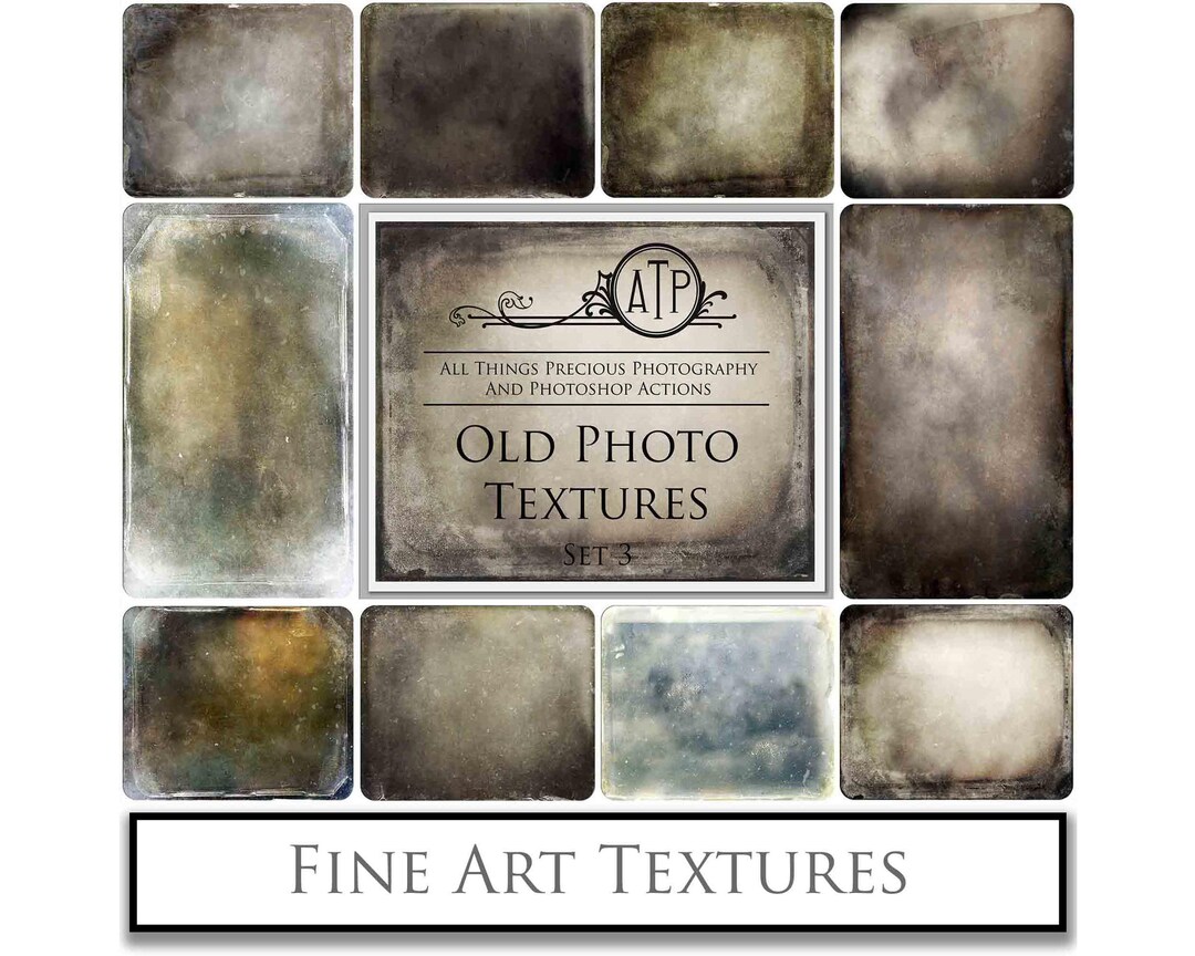 Old Photo TEXTURES Set 3, Vintage Style Aged Photo Overlays, Digital ...