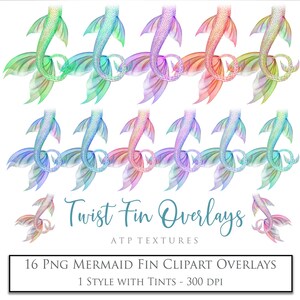 Png OVERLAYS - TWIST FIN, Mermaid Tail, Digital Clipart, Photo Overlay ...