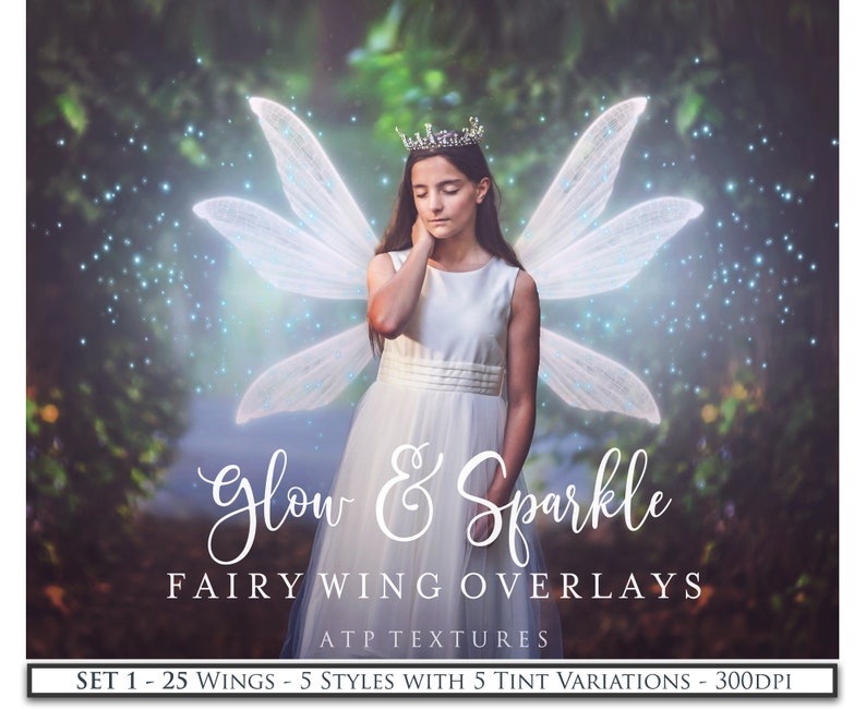 25 Fairy Wing Overlays GLOW & SPARKLE Set 1 / PNG Photo - Etsy Australia