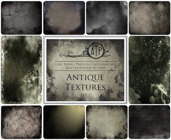 10 Fine Art TEXTURES - VINTAGE ANTIQUE Set 2 / Photoshop Overlays ...