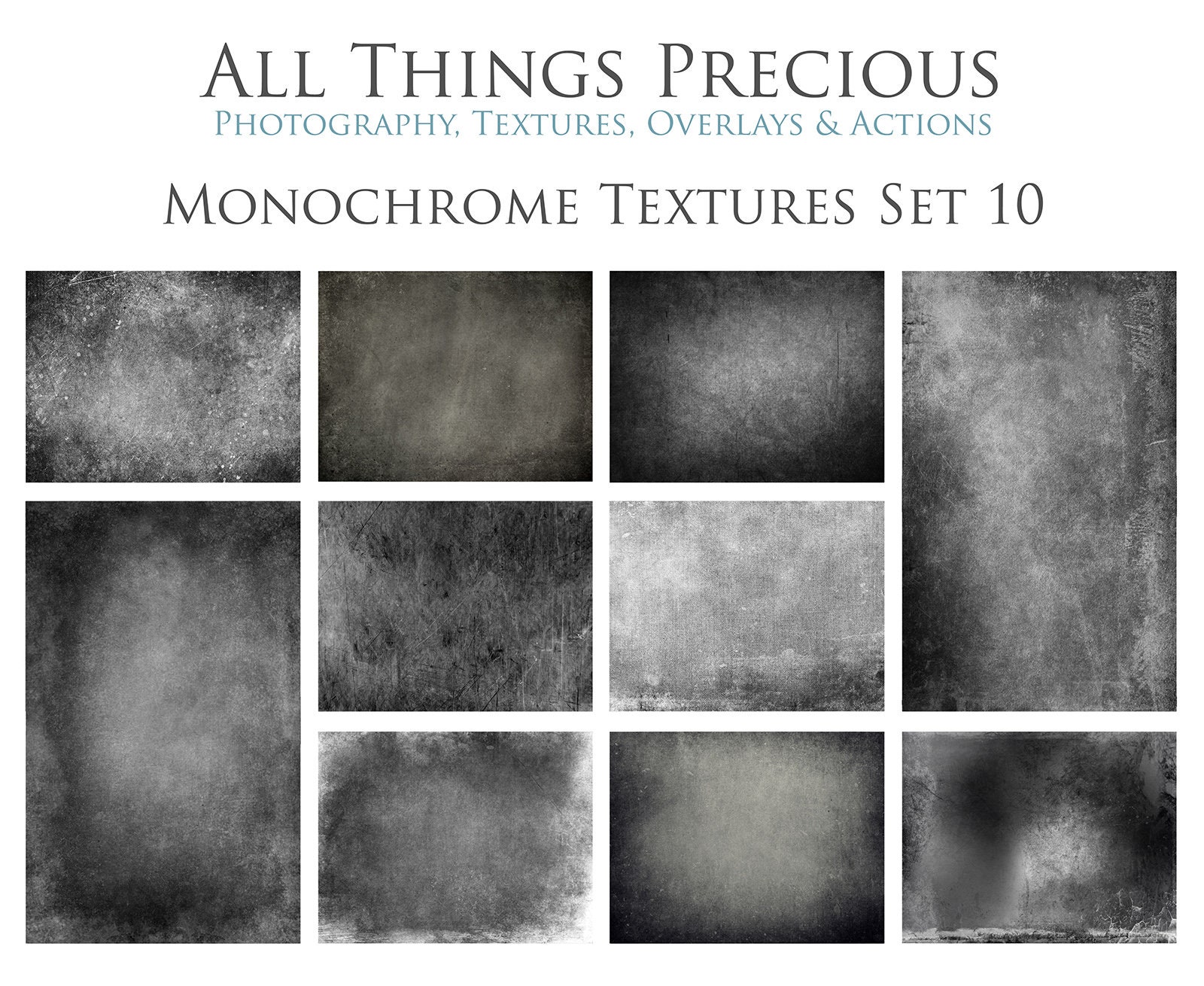 10 Fine Art TEXTURES MONOCHROME Set 10 / Photography | Etsy