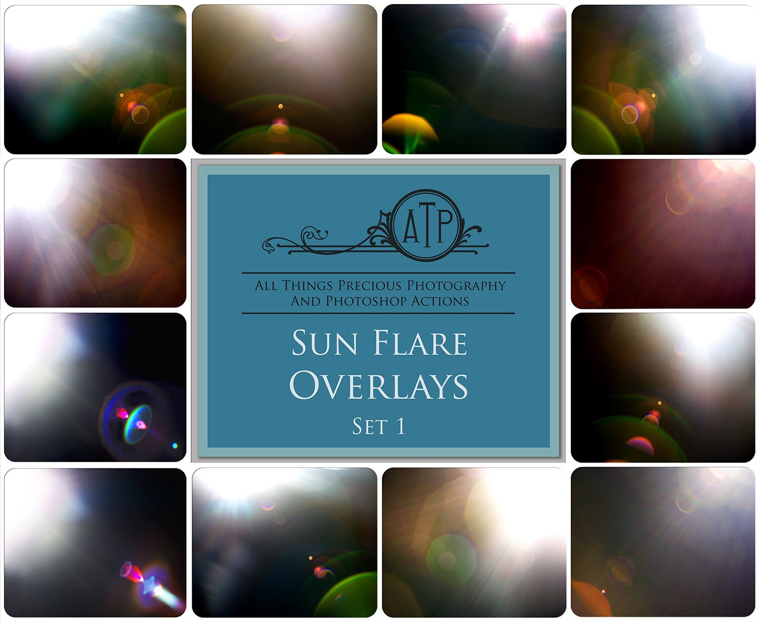 13 Digital OVERLAYS For PHOTOSHOP Sun Flare Overlay Set 1 | Etsy