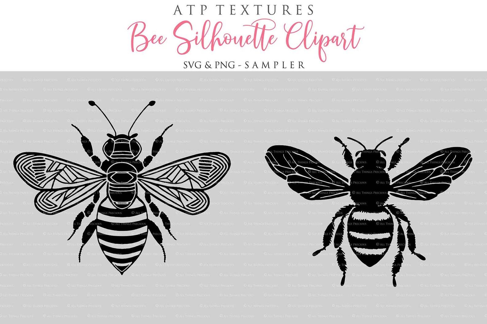 12 SVG BEE CLIPART Set 3 Silhouette Png Clipart Print - Etsy