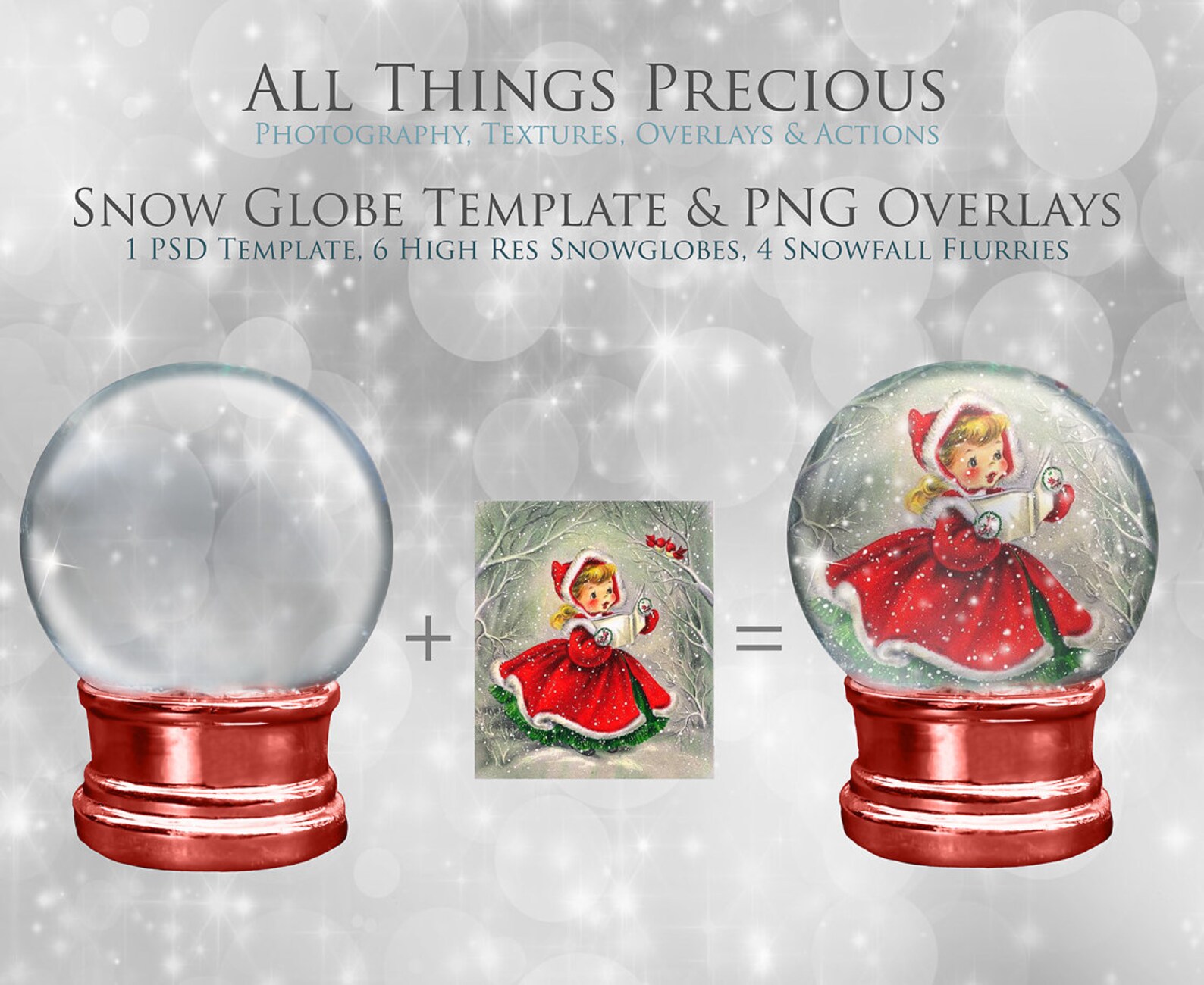 OVERLAYS PNG Digital Snow Globe PSD Template No.1 / | Etsy