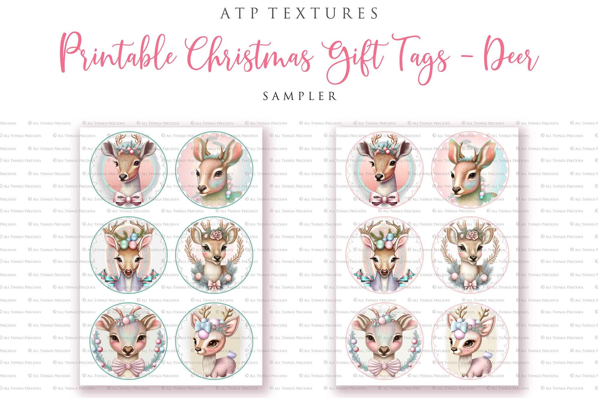 A4 Printable CHRISTMAS Deer Gift Tags Xmas Labels - Etsy