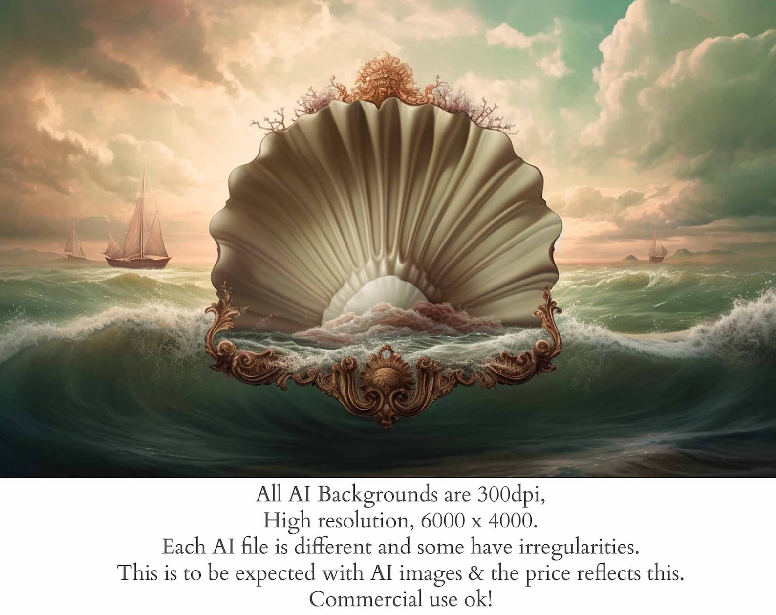 36 Digital Backgrounds - MERMAID COVE - Photo Background, Ocean, Old ...