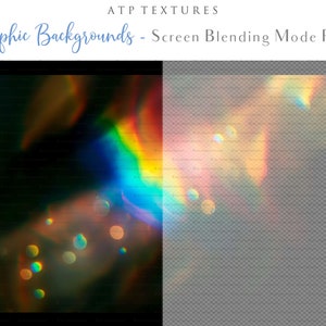 PHOTOGRAPHY OVERLAYS Holographic Light Leaks. Photo Edits, Jpeg Rainbow ...