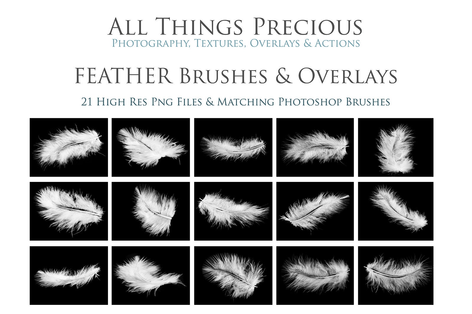 21 Png Overlays FLOATY FEATHERS & Photoshop BRUSHES / - Etsy