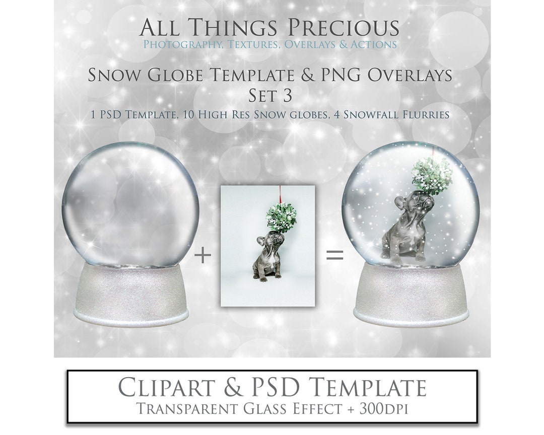 PHOTOSHOP TEMPLATE and Digital OVERLAYS Snow Globe Png Clipart, Psd ...