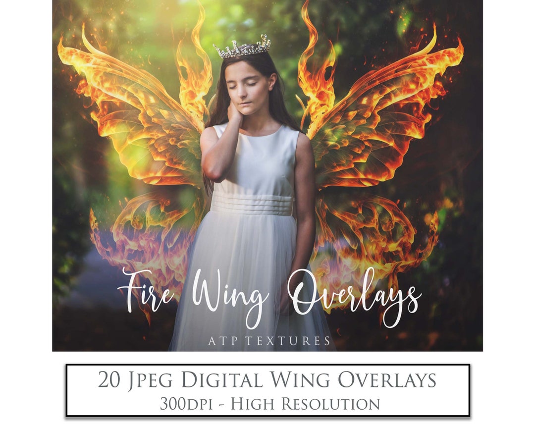 Photo OVERLAYS - 20 Png Fire Fairy Wings Set 1 / Flame, Glow Wing, Jpeg ...