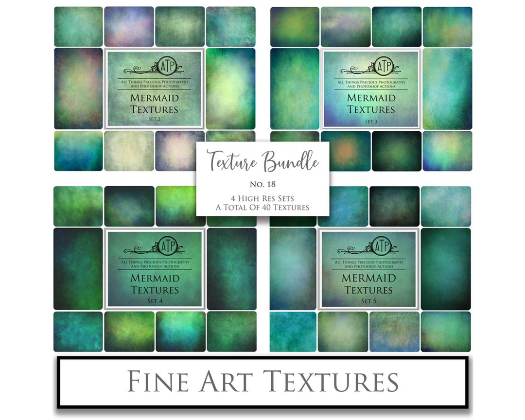 40 Fine Art Textures, MERMAID BUNDLE No. 18. Photography Texture ...