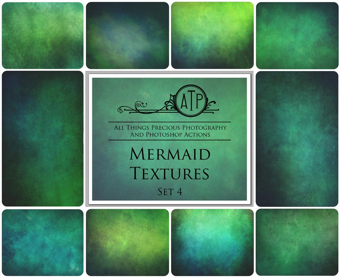 10 Fine Art TEXTURES MERMAID Set 4 / Sea Digital | Etsy
