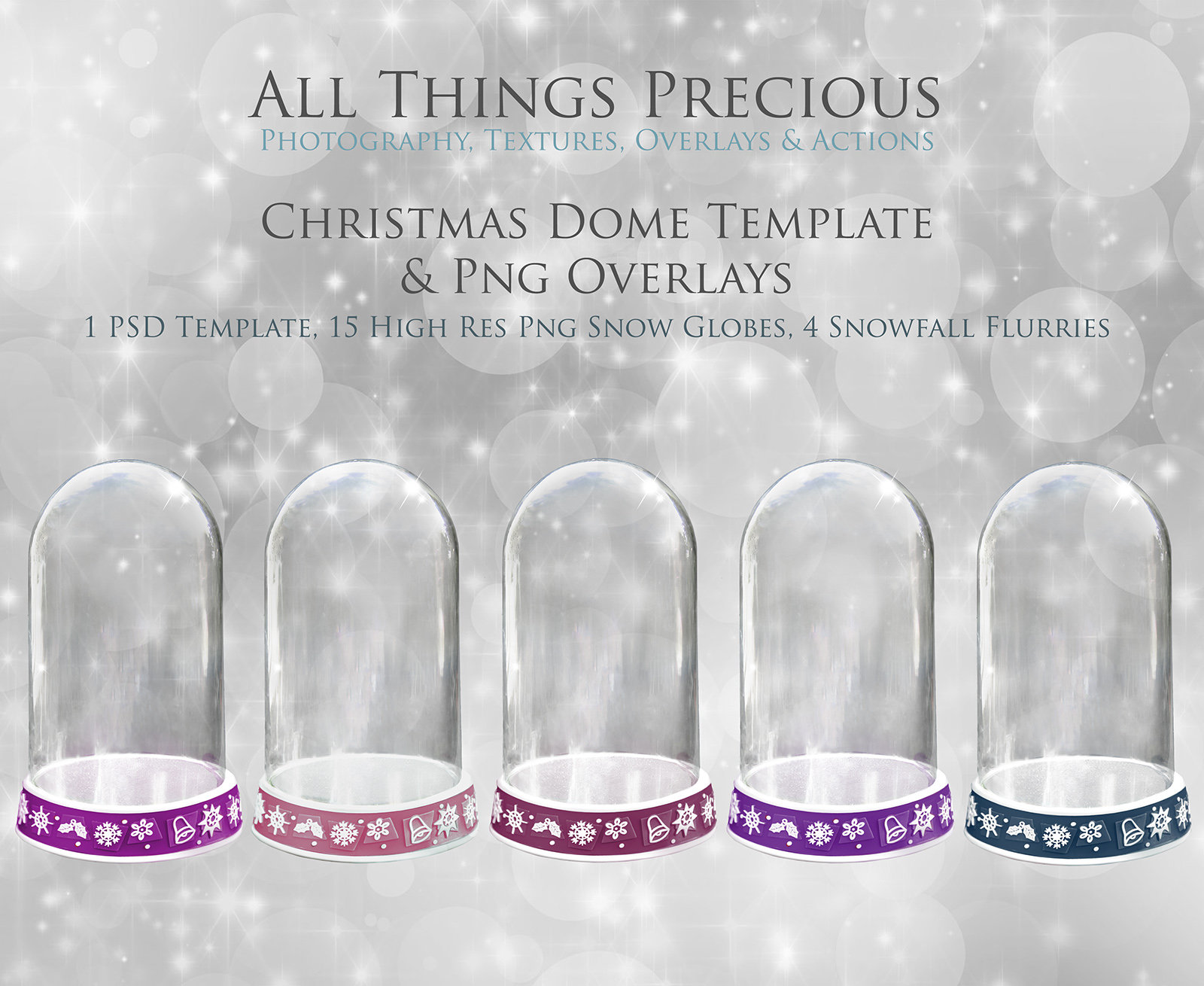 Christmas Snow Globe Photoshop Template Digital OVERLAYS | Etsy