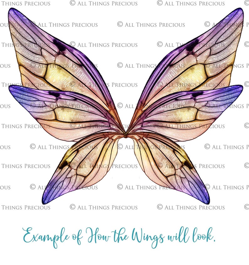 PRINTABLE FAIRY WINGS Set 50 - Clipart Png Print, Fairy Costume, Fairy ...