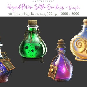 Png Overlays - Ai WIZARD POTION BOTTLES - Set 3 / Photo Overlay, High ...