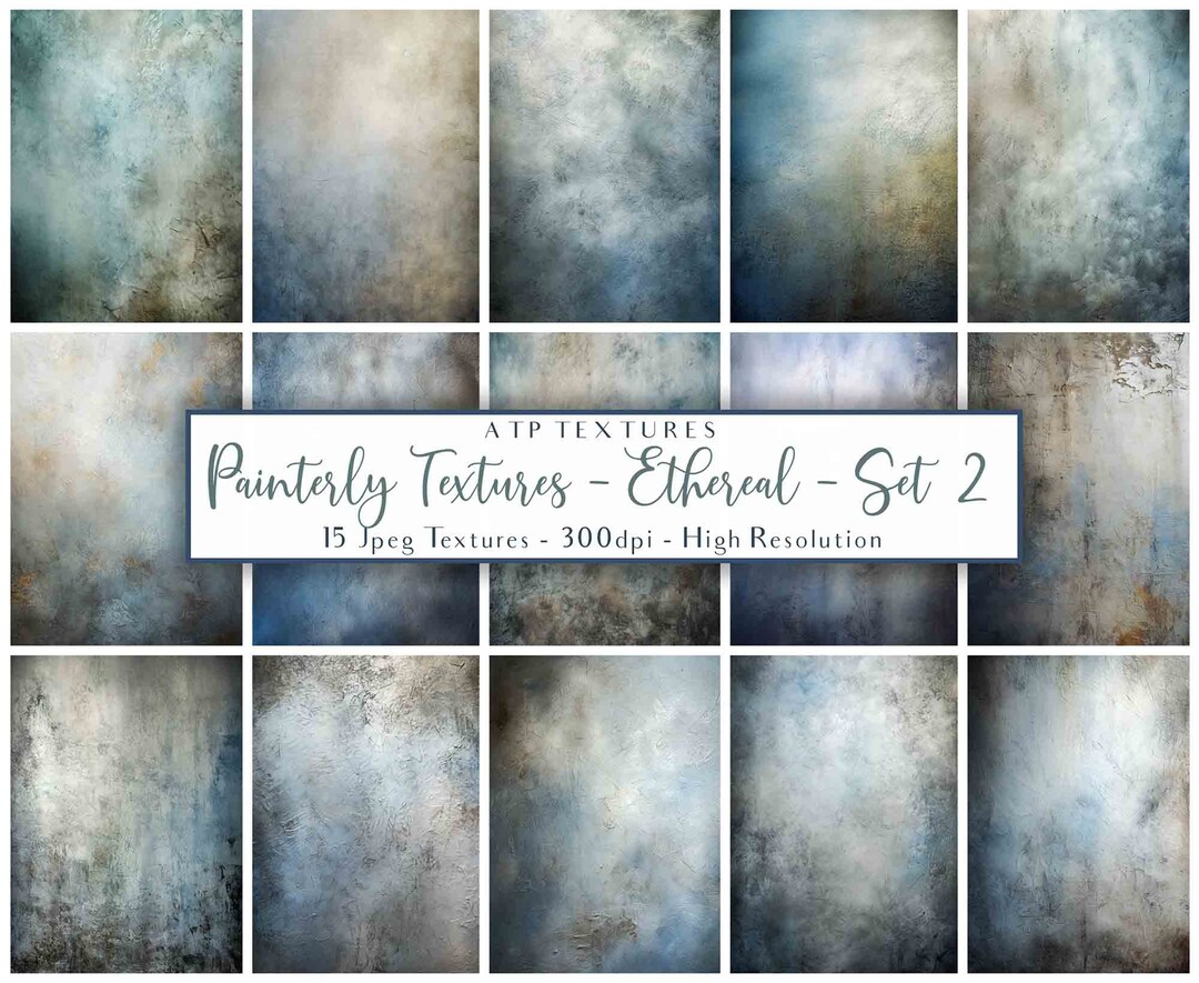15 Ai Digital Backgrounds PAINTERLY TEXTURES. ETHEREAL Set 2, Fine Art ...