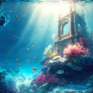 24 Digital Backgrounds - OCEAN Set 1 - Photo Backdrop, Under the Sea ...