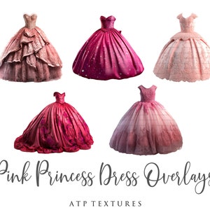 20 Photo OVERLAYS - Princess Dress Ballgown Clipart / Pink Dress, Png ...