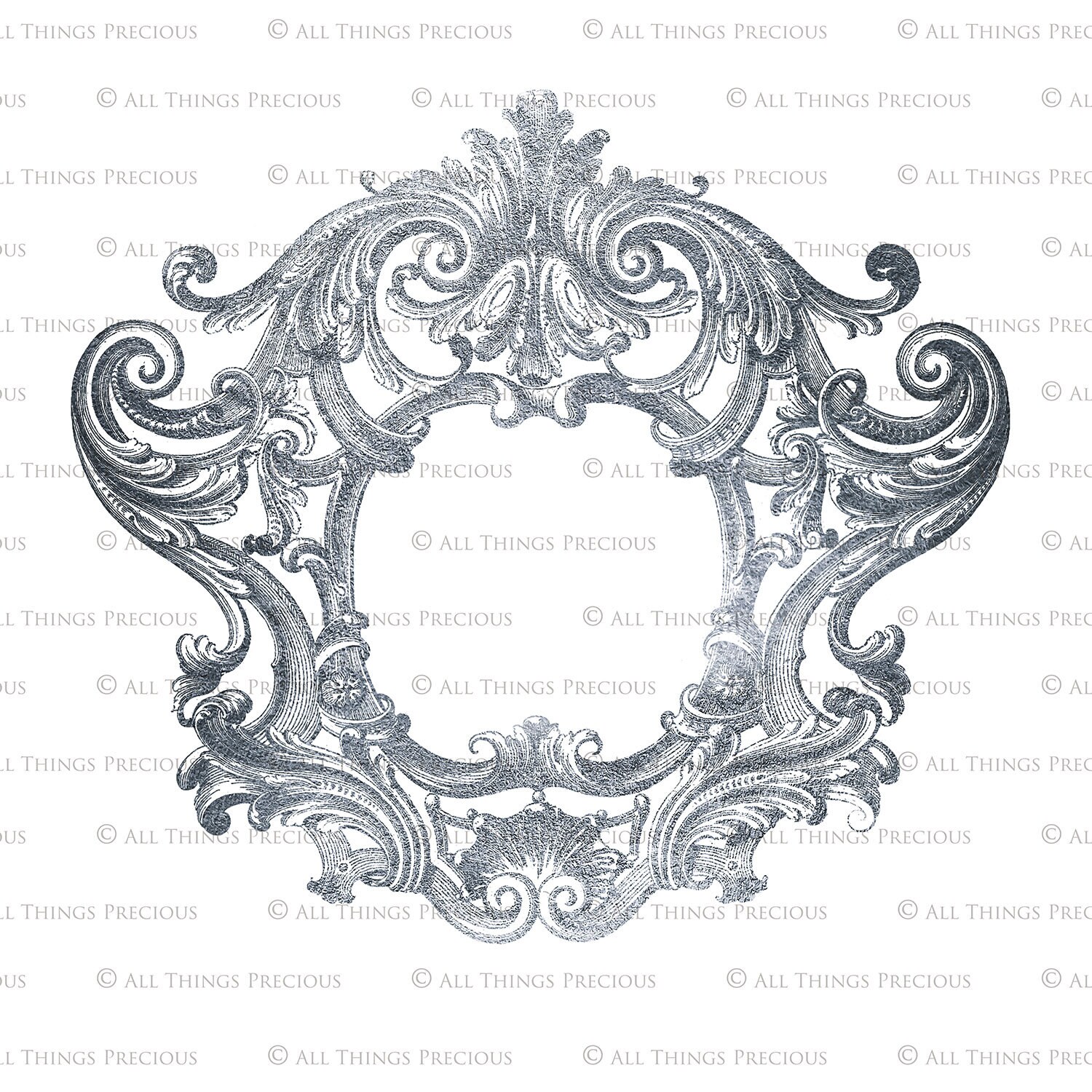 25 VINTAGE Ornamental SILVER FRAMES / Scrapbooking Clipart - Etsy
